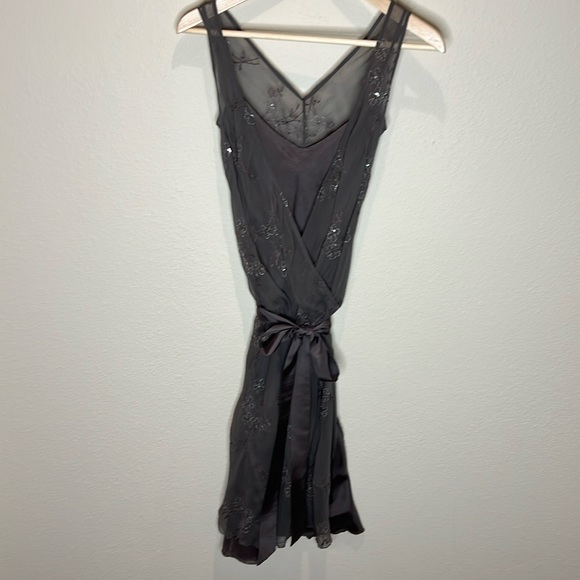 Hype | Dresses | Taupe 0 Silk Lightly Embellished Cocktail Dress Sz S ...